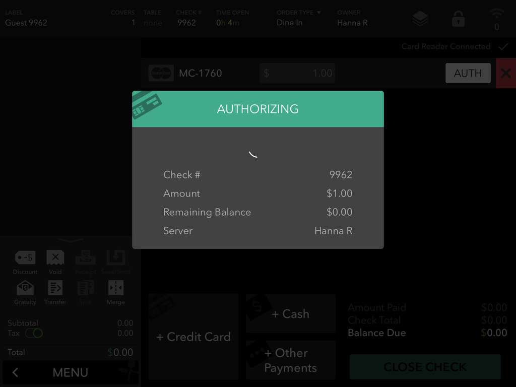 Start a Bar Tab with iDynamo 6 – SALIDO Resource Center