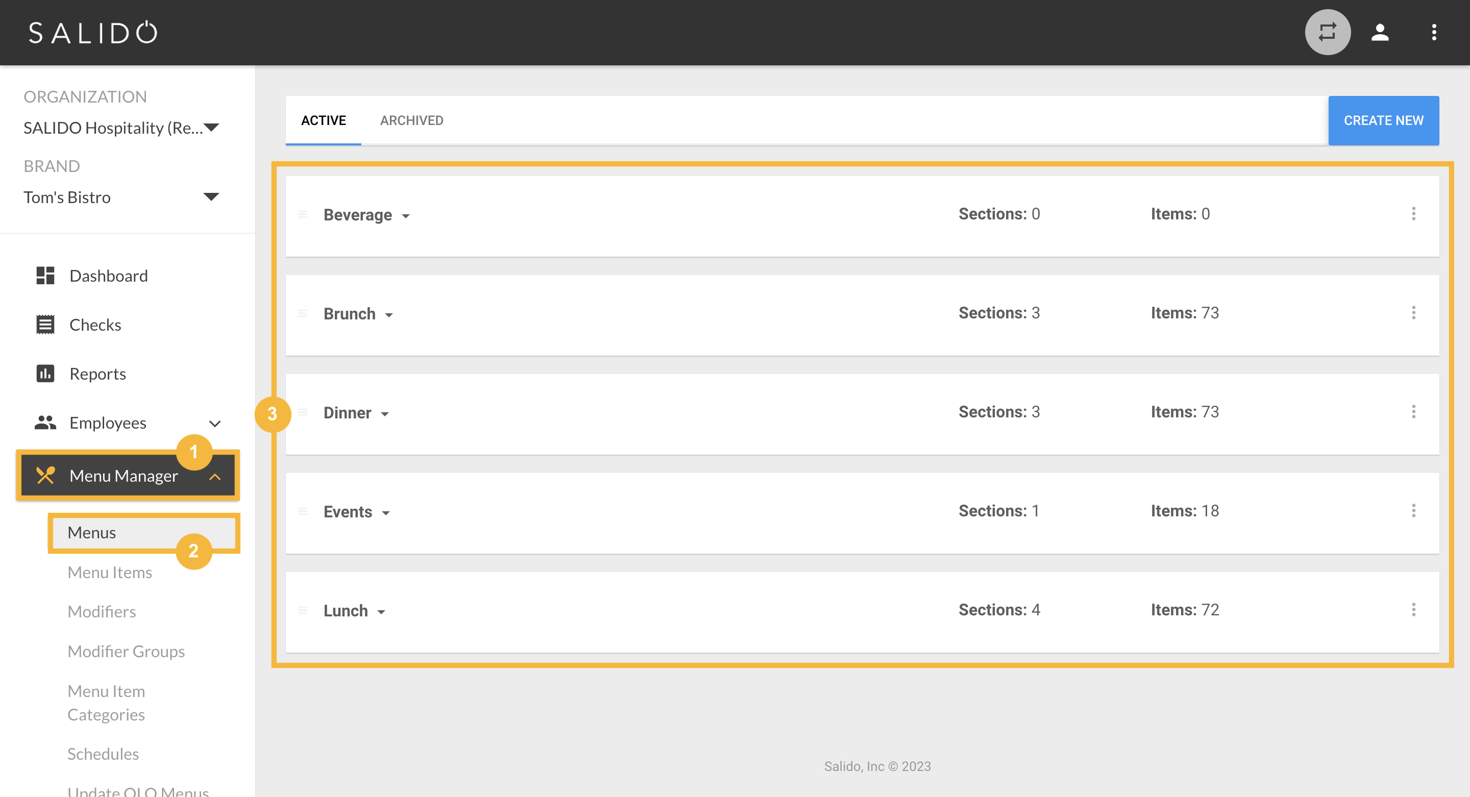 Add a Menu Item to a Menu – SALIDO Resource Center
