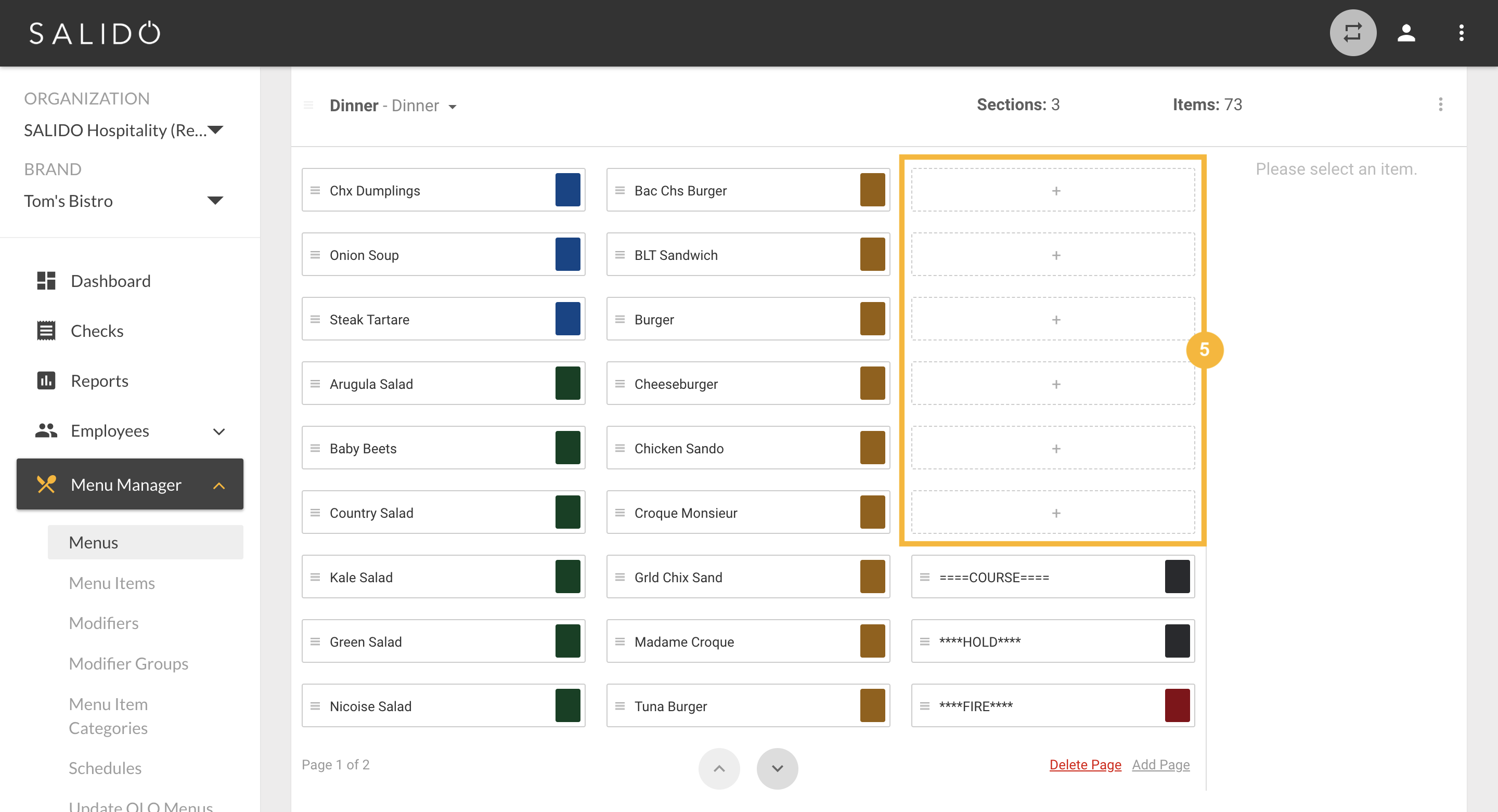Add a Menu Item to a Menu – SALIDO Resource Center
